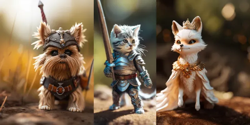 Tiny Cute Fantasy Animals RPG Characters Midjourney Prompt | PromptBase