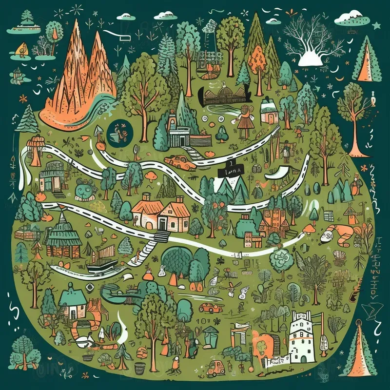 Fun Creative Travel Map Posters Midjourney Prompt | PromptBase