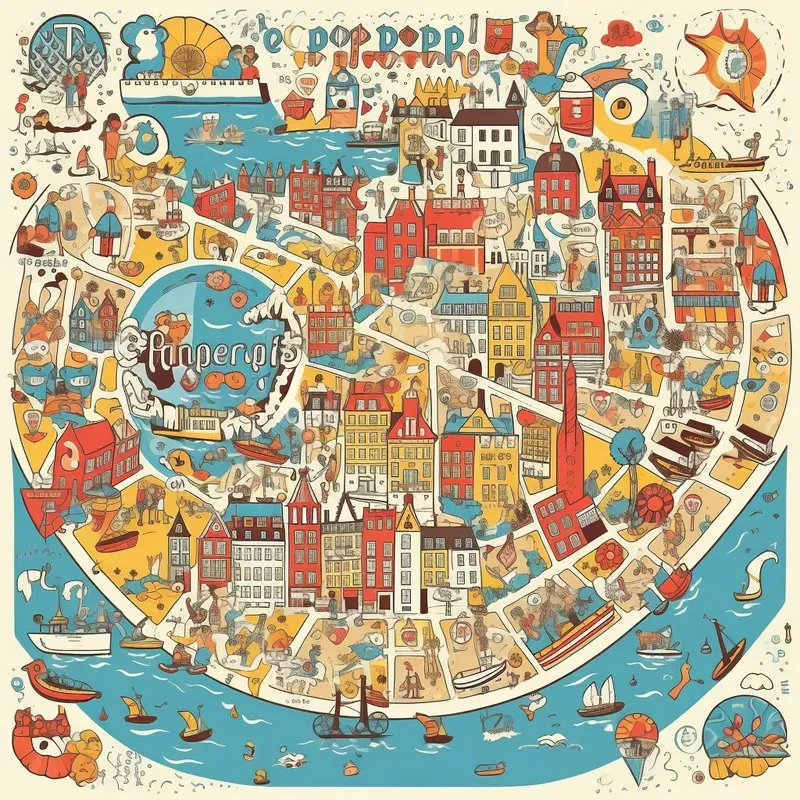 Fun Creative Travel Map Posters Midjourney Prompt | PromptBase