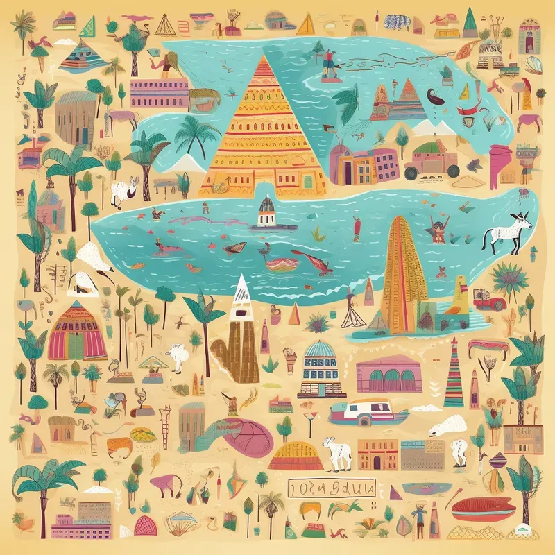 Fun Creative Travel Map Posters Midjourney Prompt | PromptBase