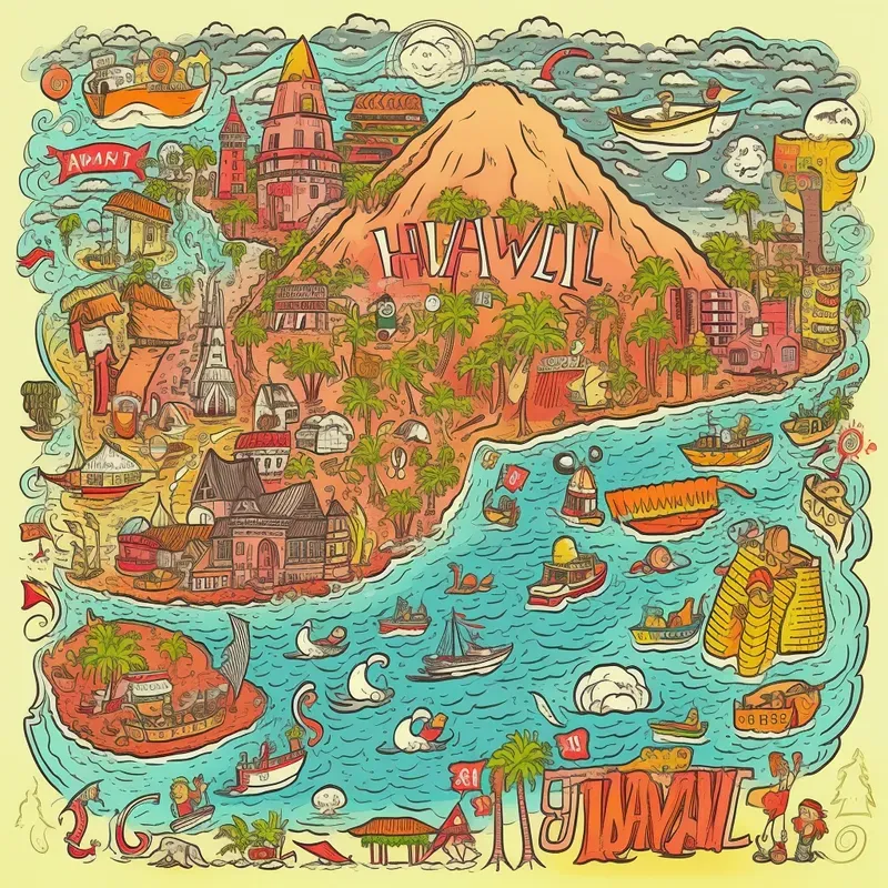 Fun Creative Travel Map Posters Midjourney Prompt | PromptBase