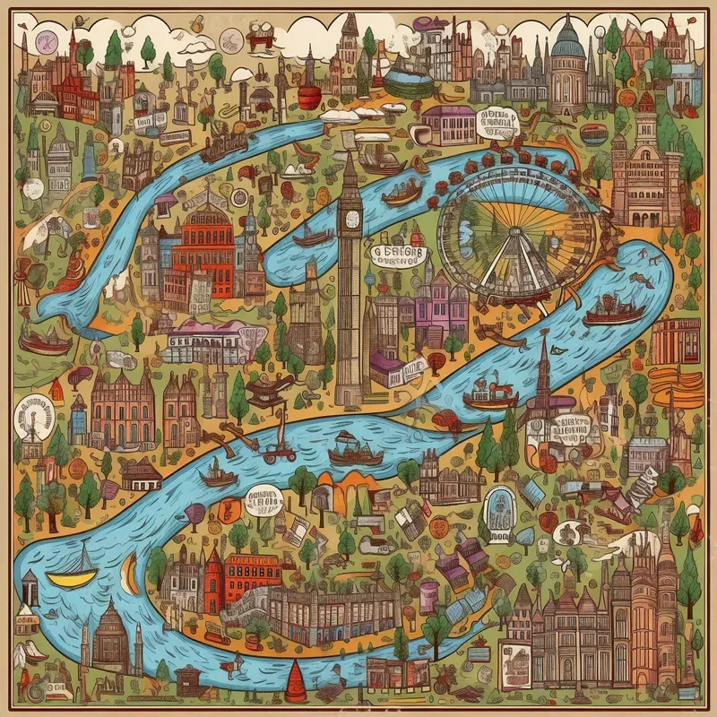 Fun Creative Travel Map Posters Midjourney Prompt | PromptBase