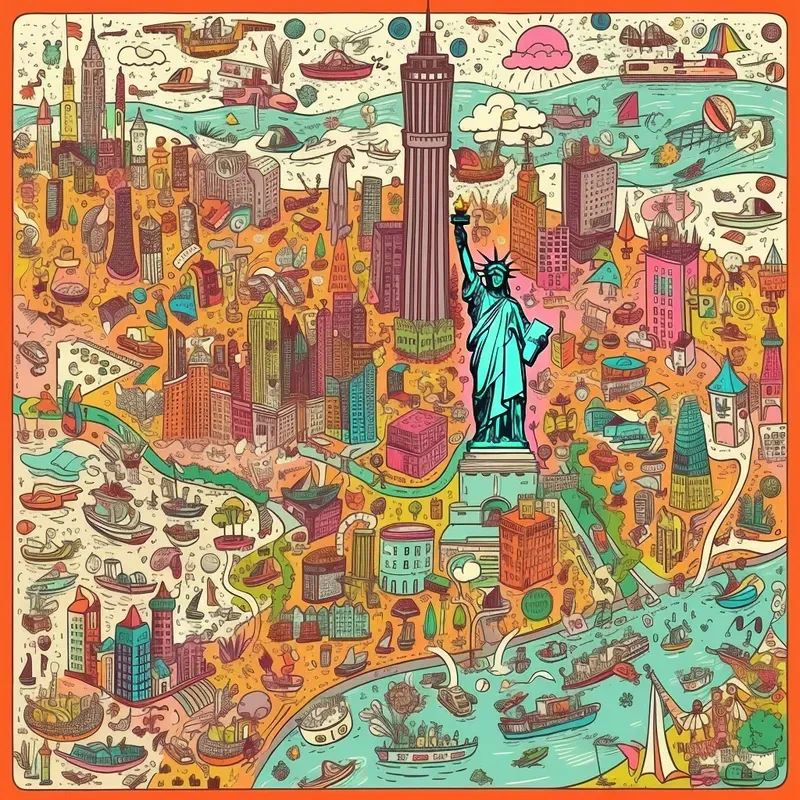 Fun Creative Travel Map Posters Midjourney Prompt | PromptBase