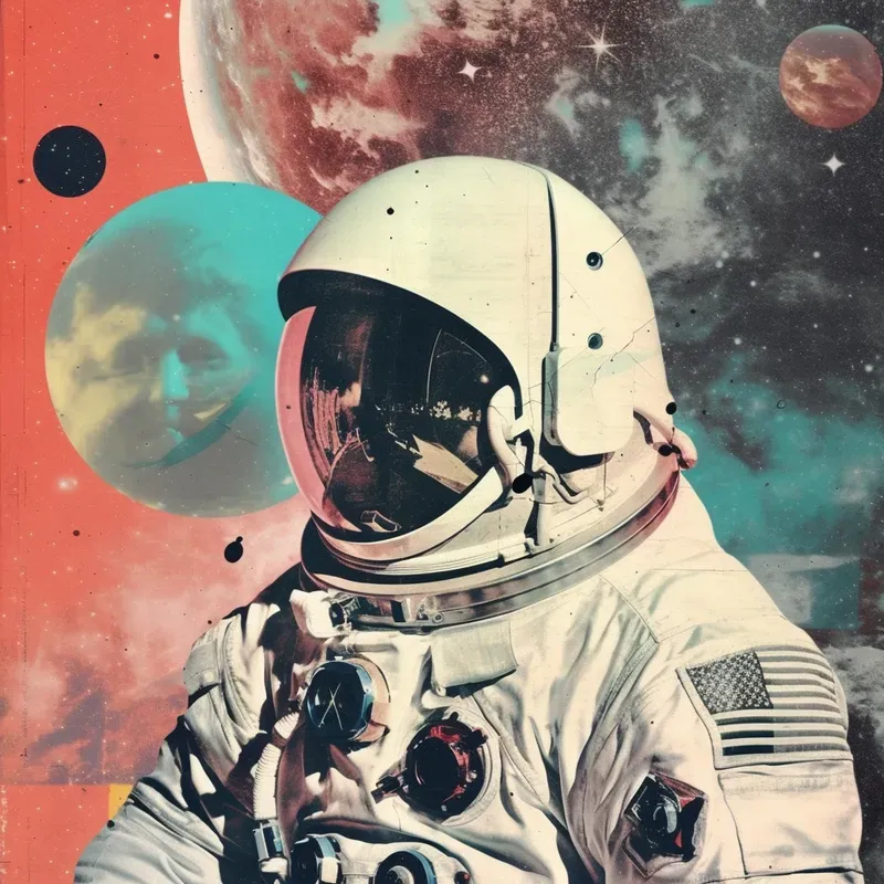 Surreal Retro Mixed Media Collages Midjourney Prompt | PromptBase