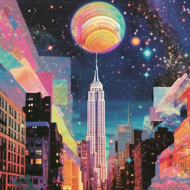 Retro Cosmic Sci Fi Neon Art Midjourney Prompt | PromptBase