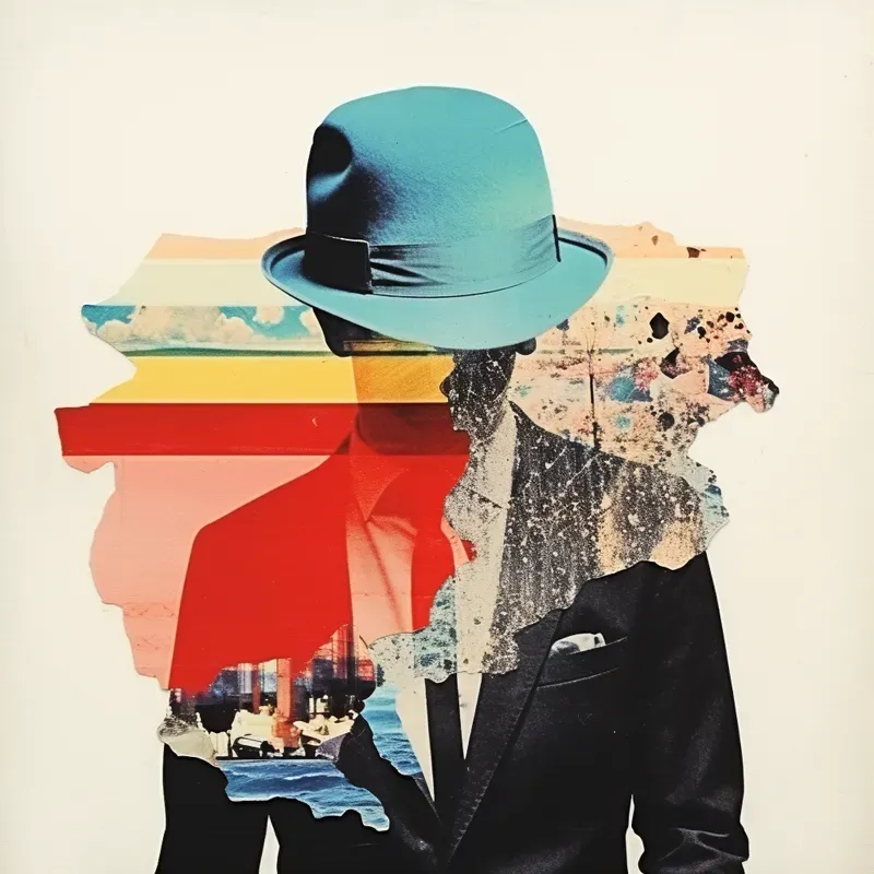 Soft Modern Mixed Media Collages Midjourney Prompt | PromptBase