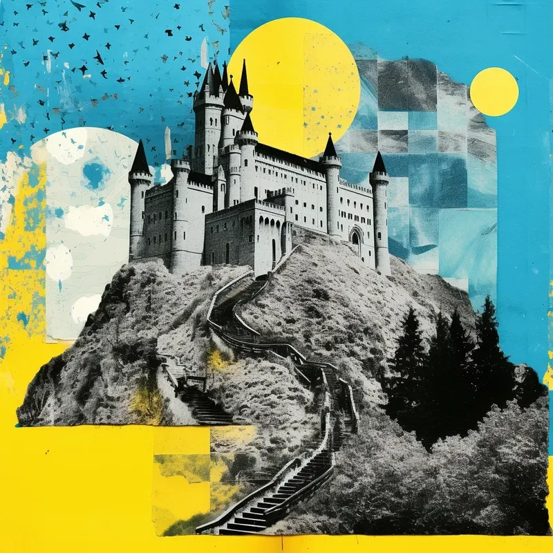 Abstract Geometry Vintage Collages Midjourney Prompt | PromptBase