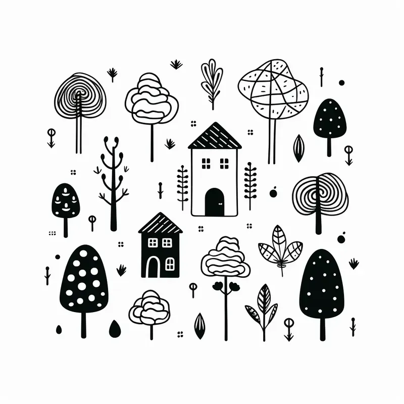 Simple Minimal Black And White Doodles Midjourney Prompt | PromptBase