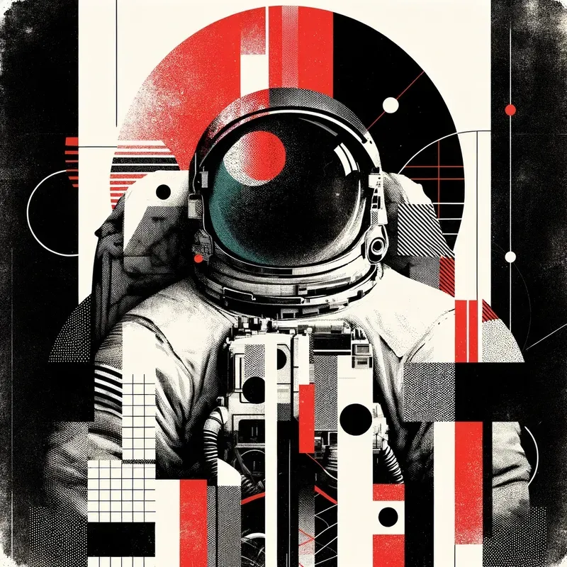 Abstract Retro Analog Print Collages DALL·E Prompt | PromptBase