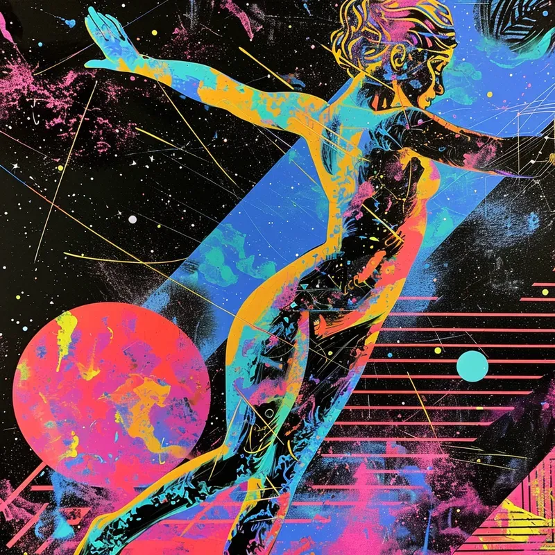 Holographic Neon Riosgraph Analog Prints Midjourney Prompt | PromptBase