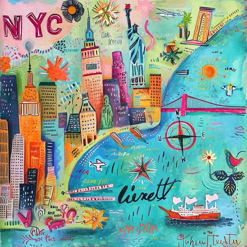 Fun Travel Maps With Text Titles Midjourney Prompt | PromptBase