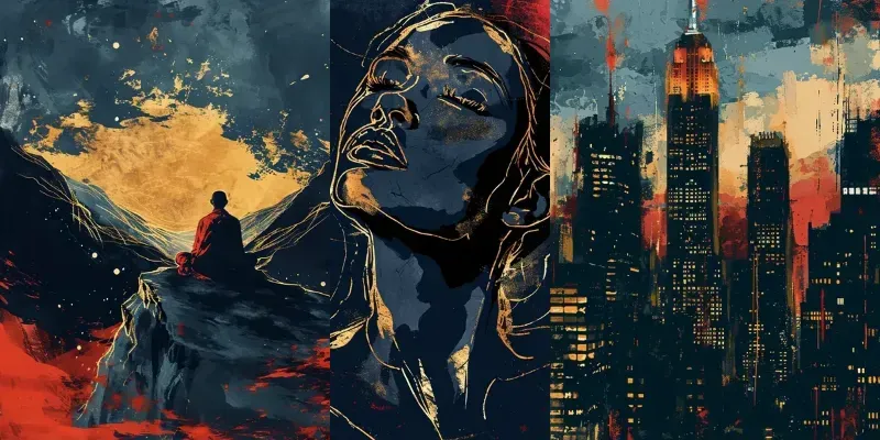 Moody Neo Noir Silhouette Paintings Midjourney Prompt | PromptBase