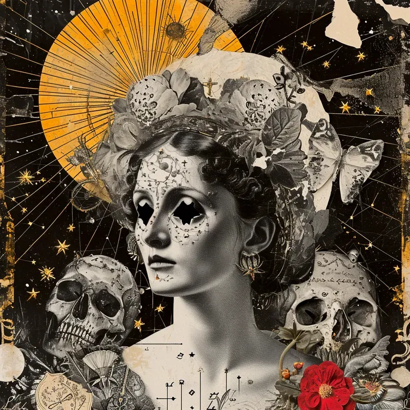 Occult Religious Iconography Collages Midjourney Prompt | PromptBase