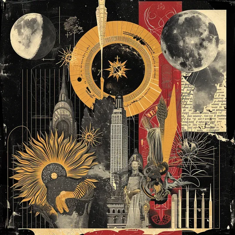 Occult Religious Iconography Collages Midjourney Prompt | PromptBase