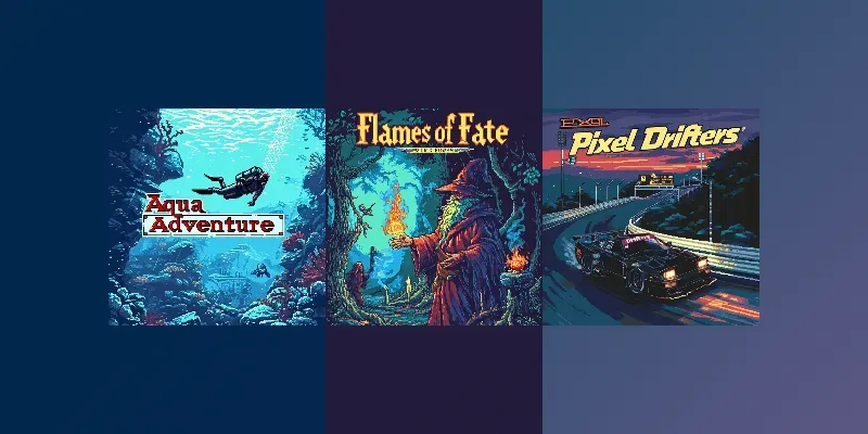 2D Pixel Art Game Cover Art With Text Midjourney Prompt | PromptBase