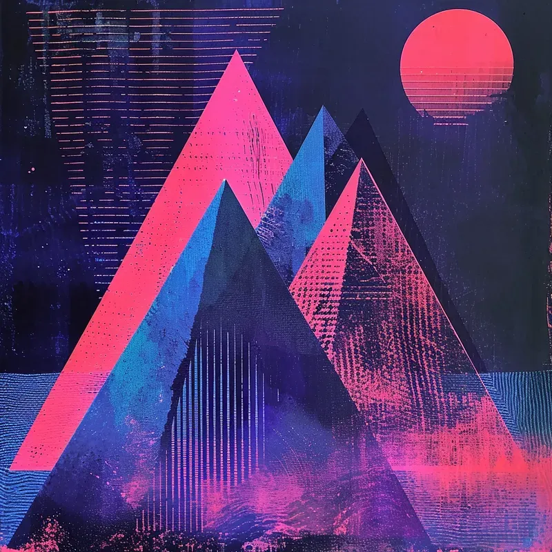 Moody Dark Risograph Neon Posters Midjourney Prompt | PromptBase