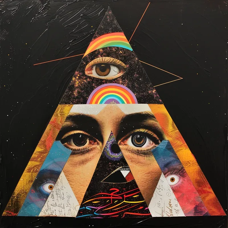 Vibrant Retro Mixed Media Collages Midjourney Prompt | PromptBase