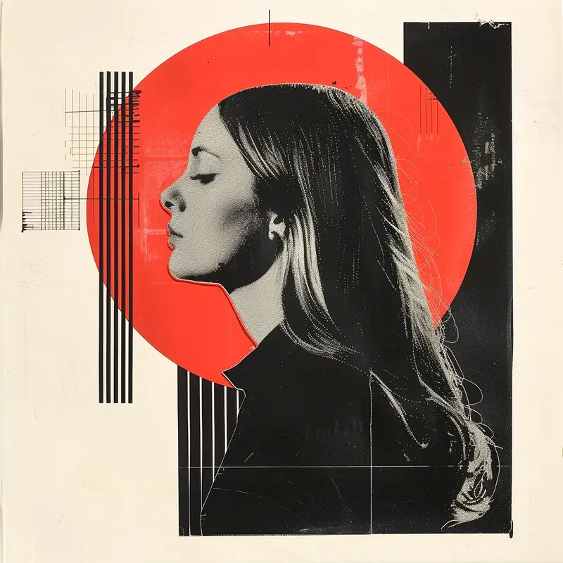 Red Monochromatic Vintage Collages Midjourney Prompt | PromptBase
