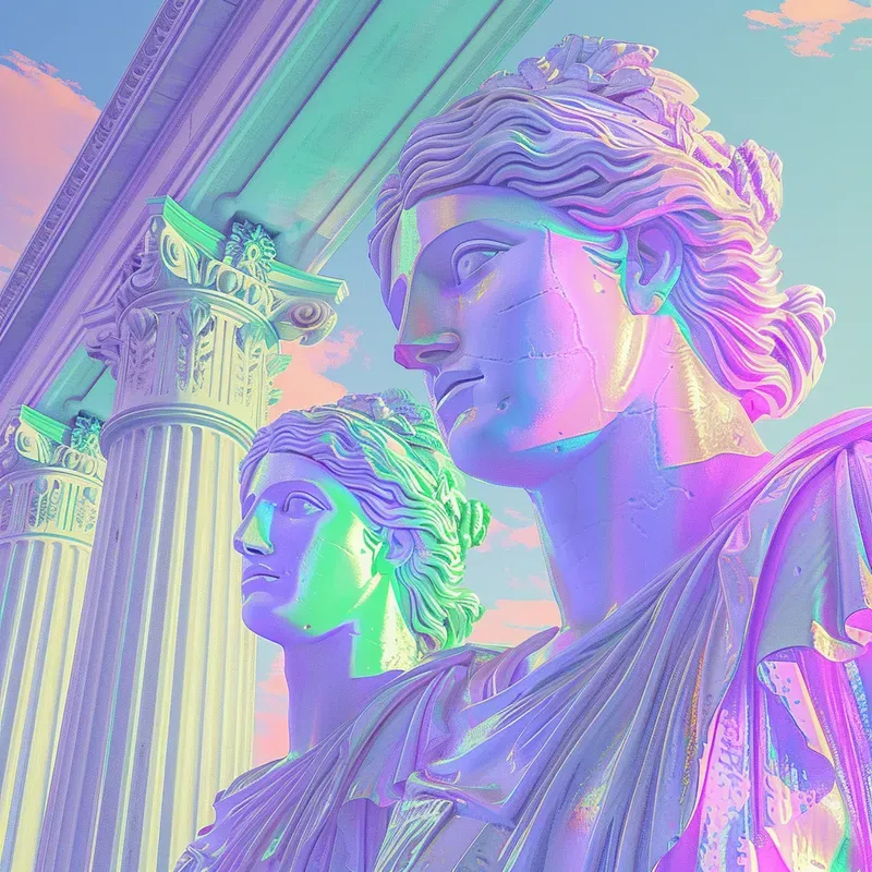 Vaporwave Retro Futurism Y2k Cover Art Midjourney Prompt | PromptBase