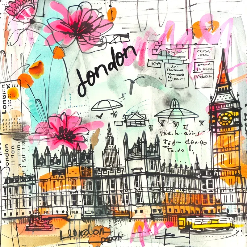 Travel Moodboard Note Sketchbooks Midjourney Prompt | PromptBase