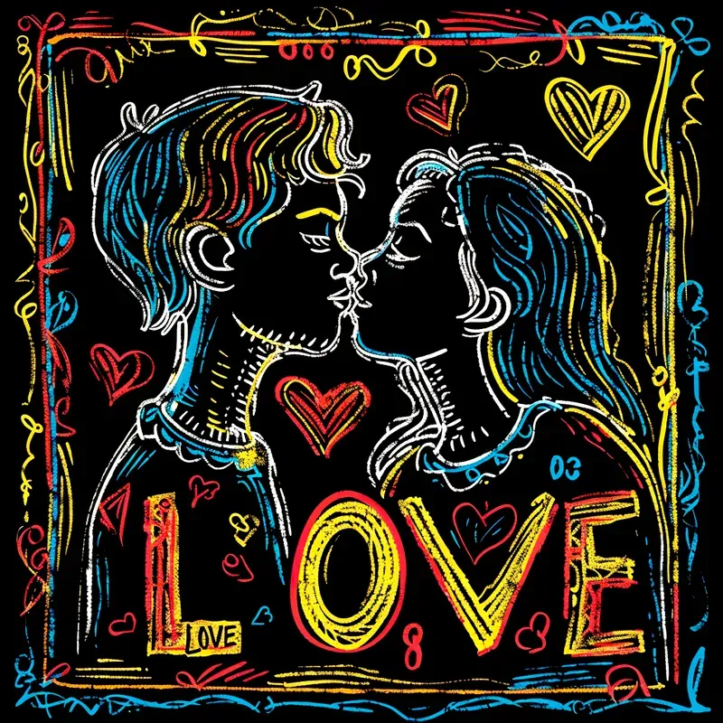 Fun Colorful Scribble Doodles With Text Midjourney Prompt | PromptBase