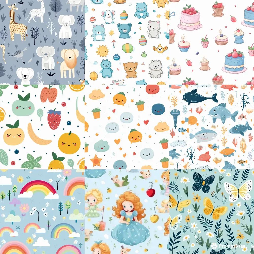 Cute Nursery Patterns Midjourney Prompt | PromptBase