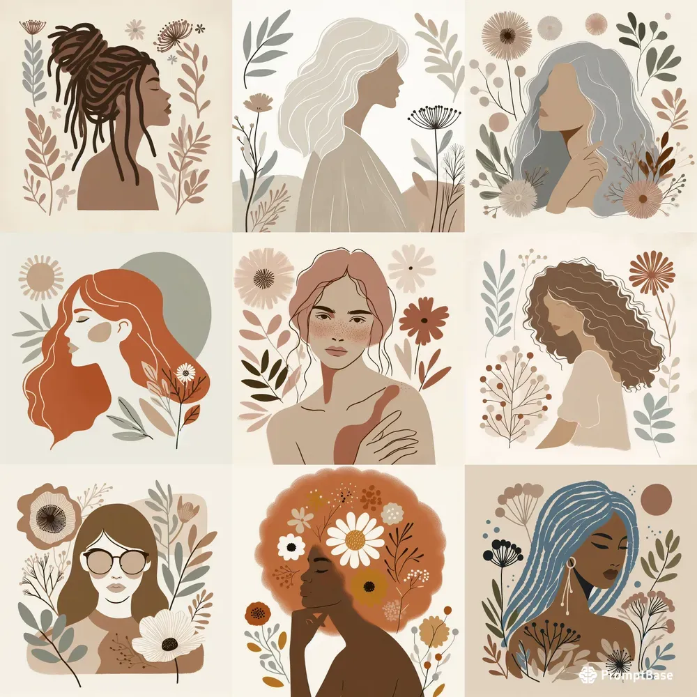 Minimal Women Vectors DALL·E Prompt | PromptBase