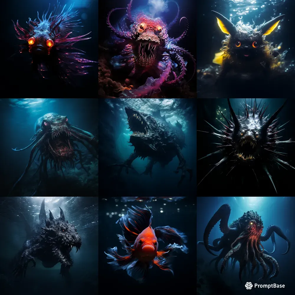 Deep Sea Terror Monsters Midjourney Prompt | PromptBase