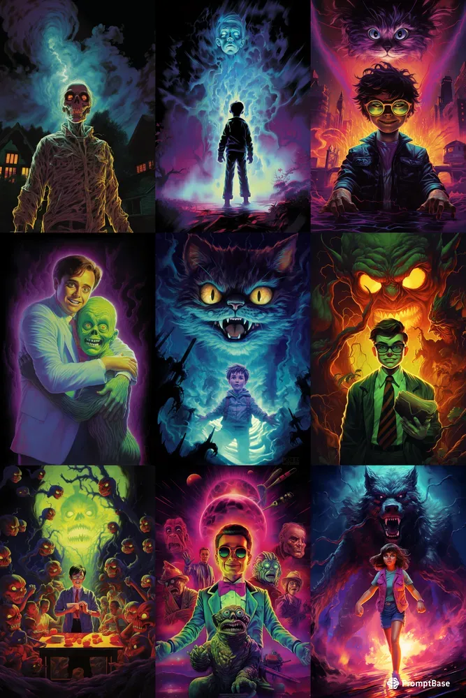 Goosebumps Inspired Book Covers For Kids Midjourney Prompt | PromptBase