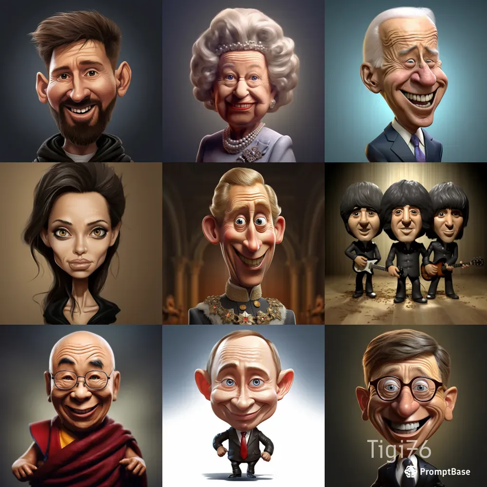 Mini Caricatures Midjourney Prompt | PromptBase