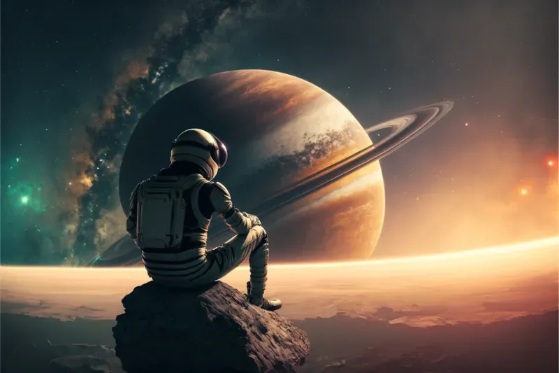 Realistic Space View Astronauts Midjourney Prompt | PromptBase