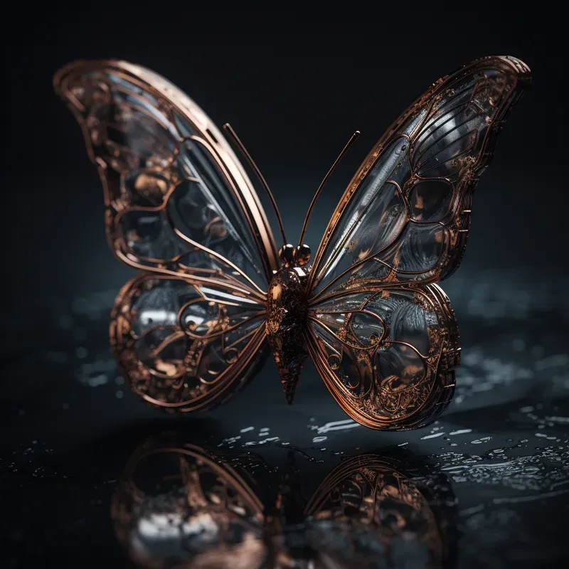 Metallic Glass Insects Midjourney Prompt | PromptBase