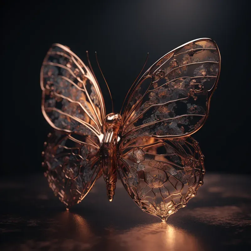 Metallic Glass Insects Midjourney Prompt | PromptBase