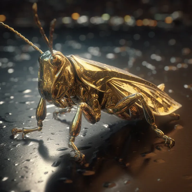 Metallic Glass Insects Midjourney Prompt | PromptBase