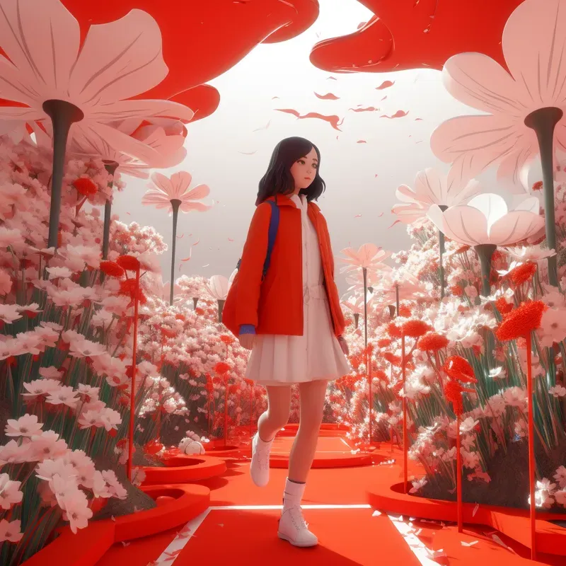 Anime Characters In Nature And Flowers Midjourney Prompt | PromptBase