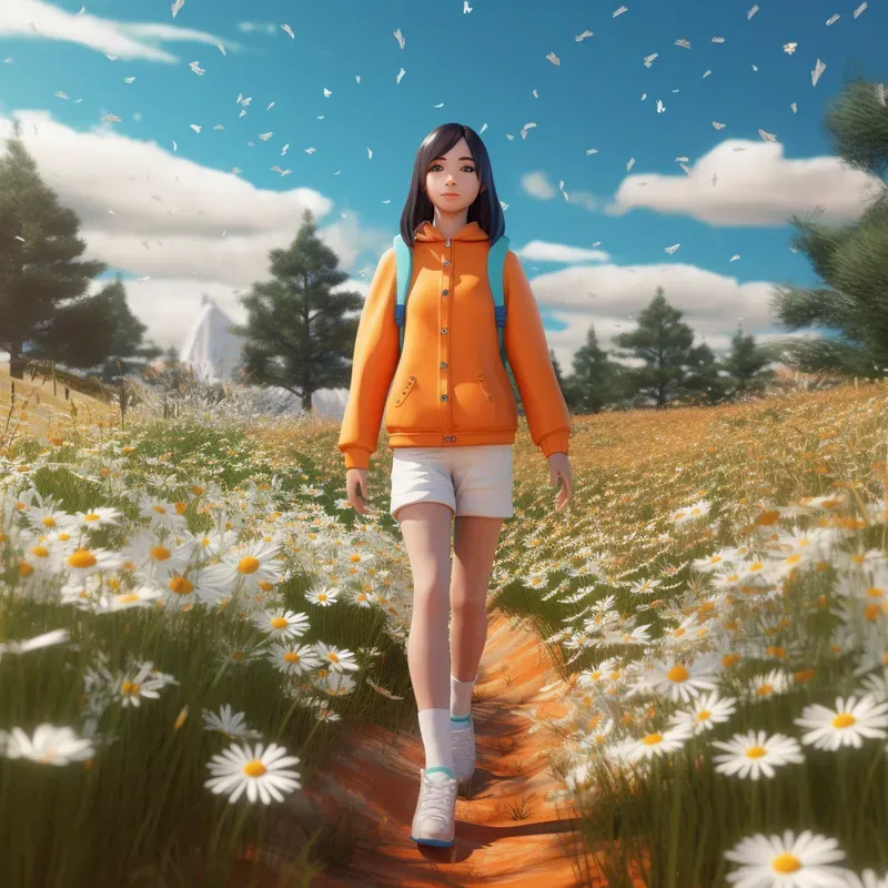 Anime Characters In Nature And Flowers Midjourney Prompt | PromptBase