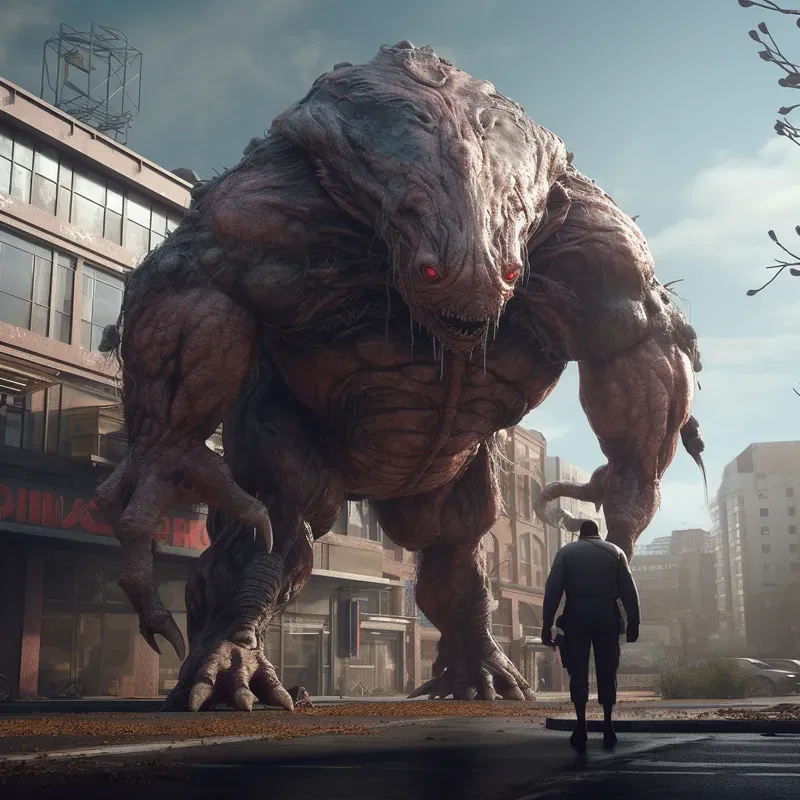 Colossus Monsters Attack Cities Midjourney Prompt | PromptBase