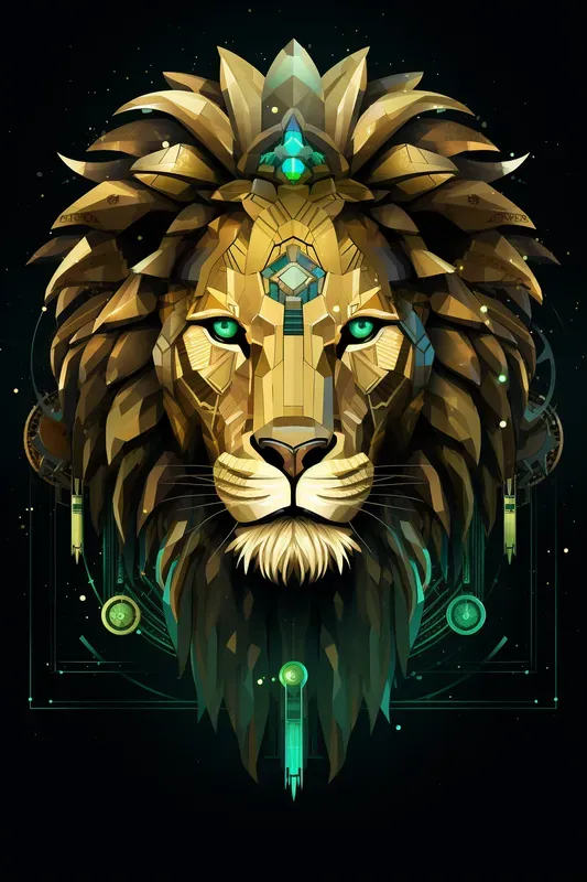 Geometric Animals Portraits Ciphers Midjourney Prompt | PromptBase