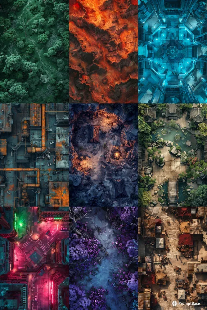 Realistic Top Down RPG Maps Midjourney Prompt | PromptBase