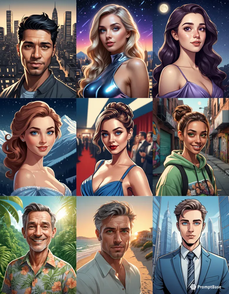 Realistic Illustration Portraits Stable Diffusion Prompt | PromptBase