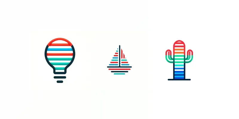 Striped Rgb Logos DALL·E Prompt | PromptBase