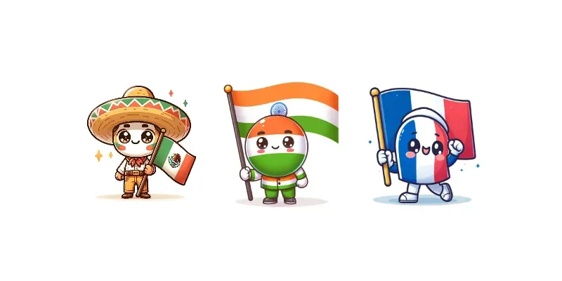 Cute Country Mascots DALL·E Prompt | PromptBase