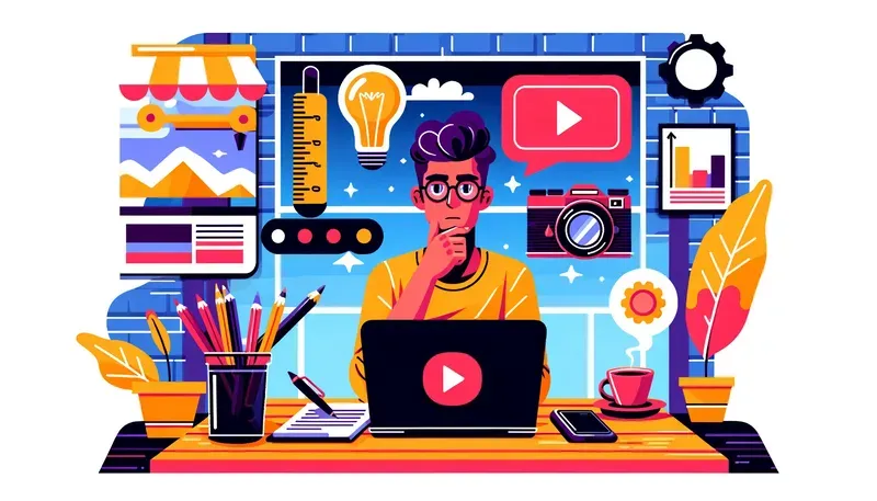 Vibrant Flat Thumbnails DALL·E Prompt | PromptBase