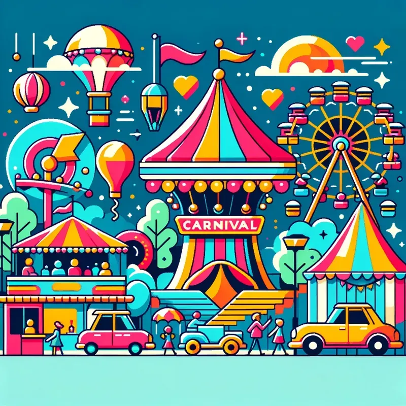 Vibrant Flat Scene Designs DALL·E Prompt | PromptBase