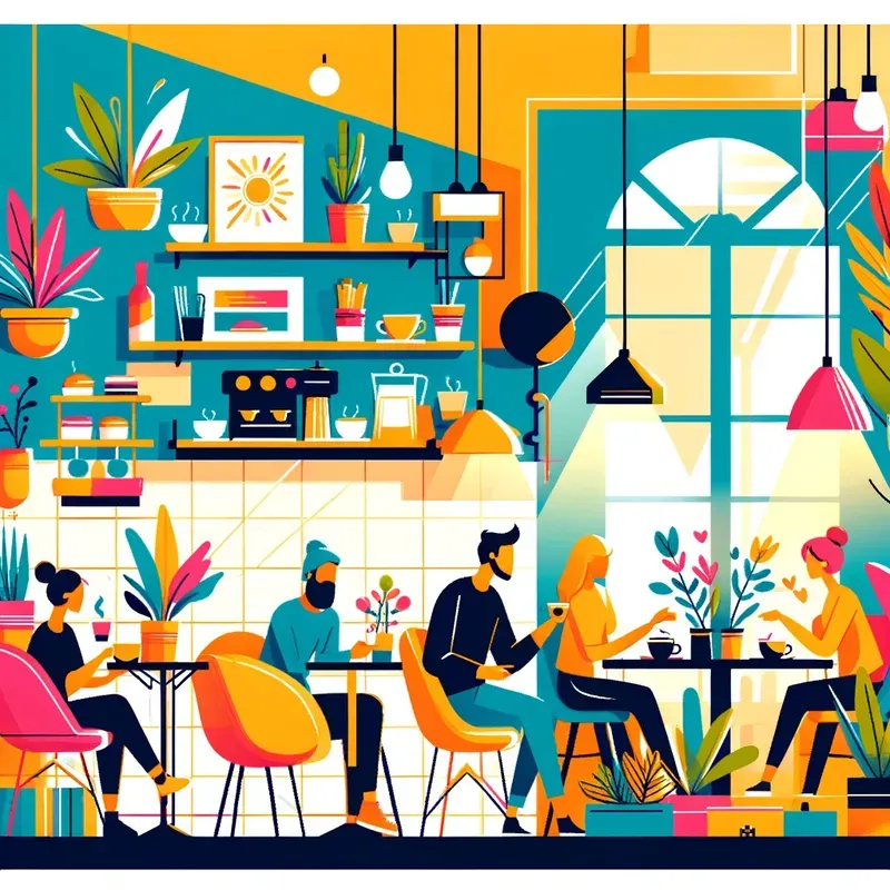 Vibrant Flat Scene Designs DALL·E Prompt | PromptBase
