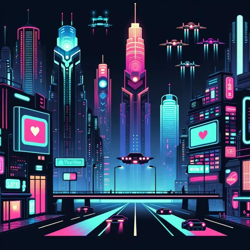 Synthwave Vector Visions DALL·E Prompt | PromptBase