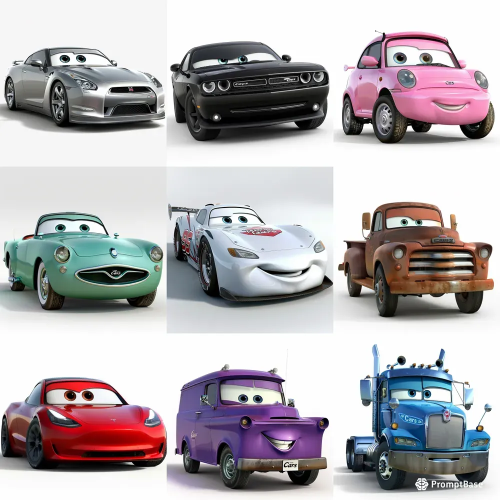 Pixar Cars Custom Characters Midjourney Prompt | PromptBase