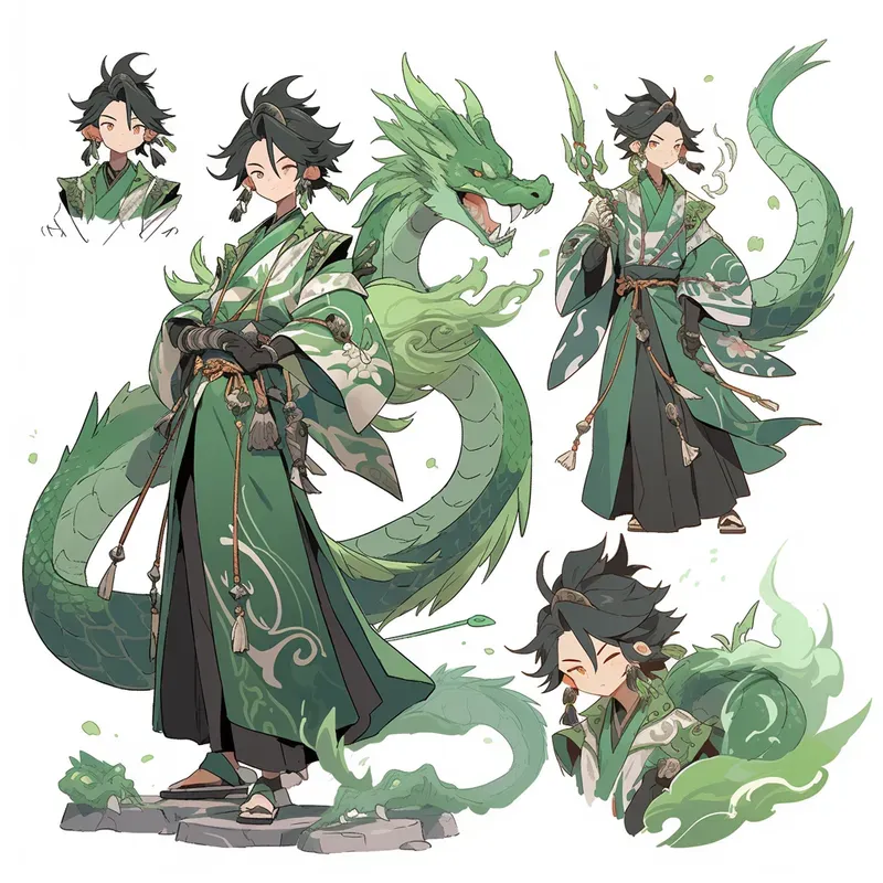 Genshin-style Character Sheets Midjourney Prompt | PromptBase