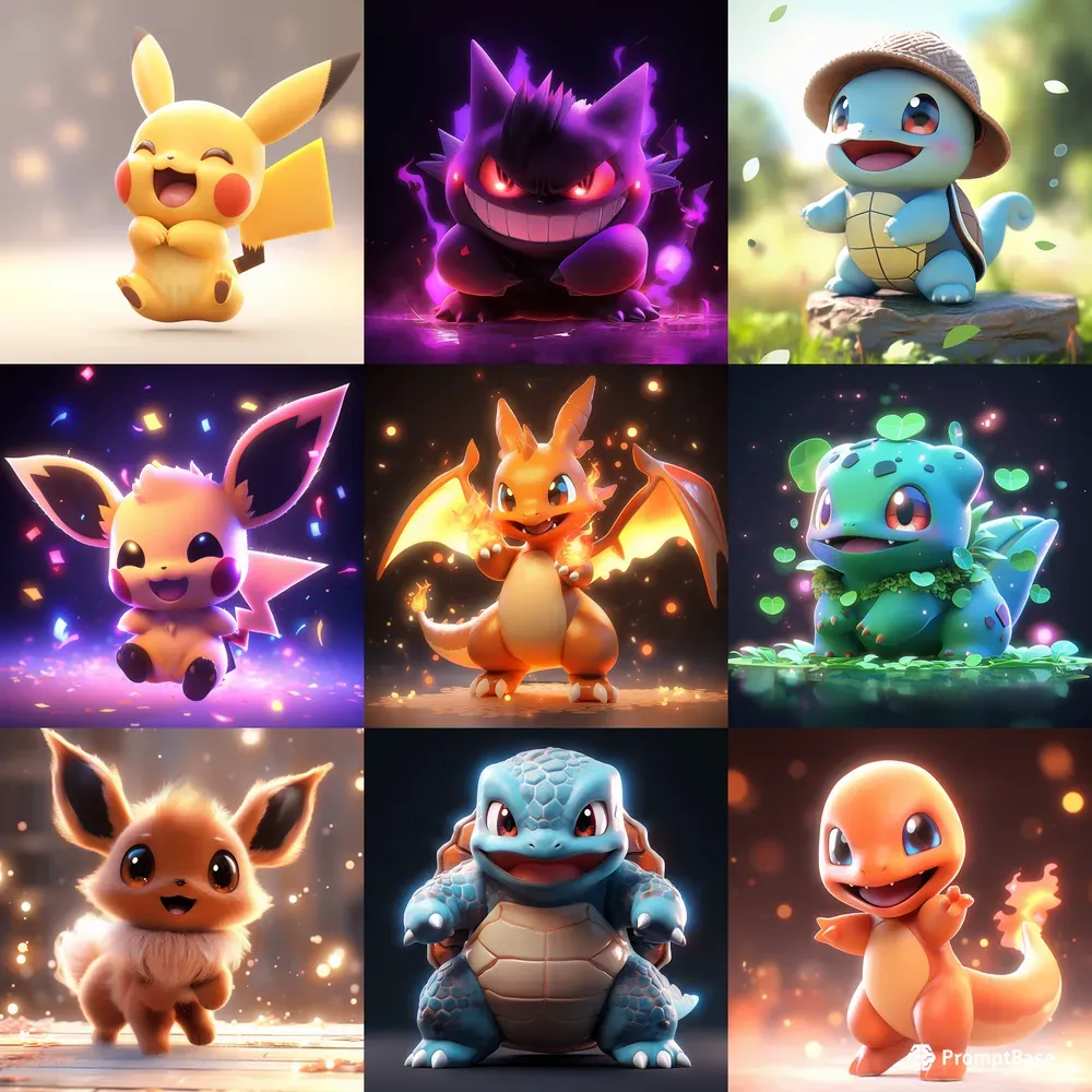 Pokemon Chibis Midjourney Prompt | PromptBase