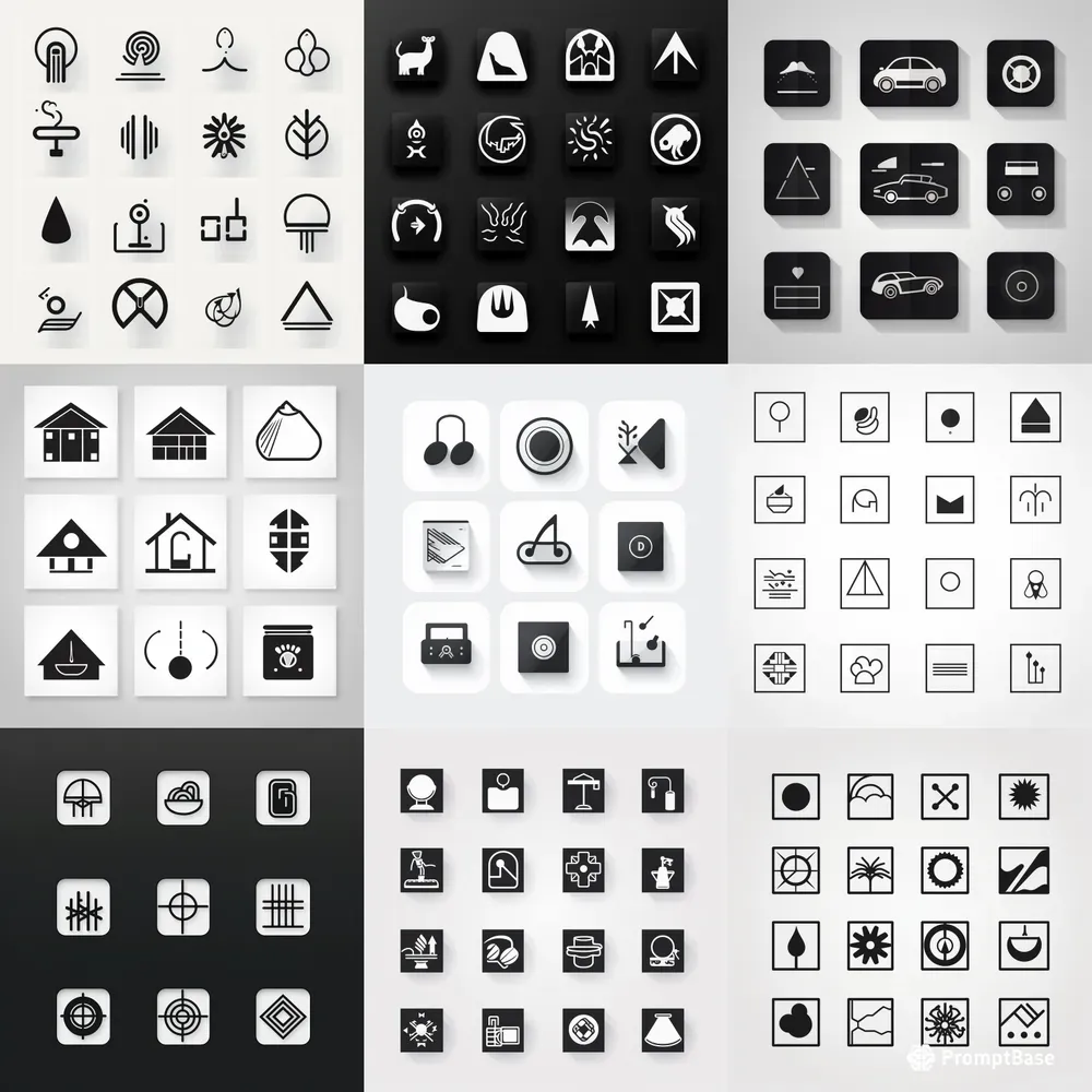 Icon Design Sets Midjourney Prompt | PromptBase